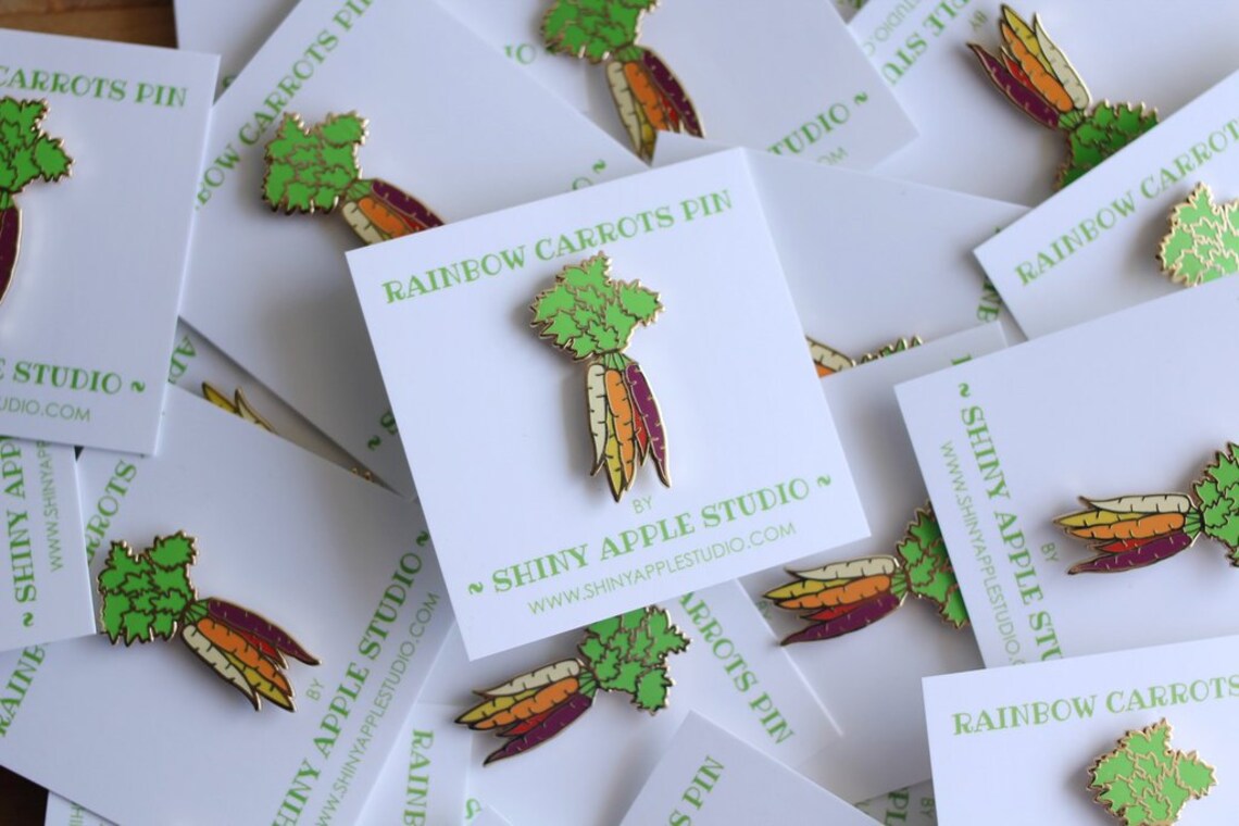 Rainbow Carrots Enamel Pin Vegetable Colorful Produce// | Etsy