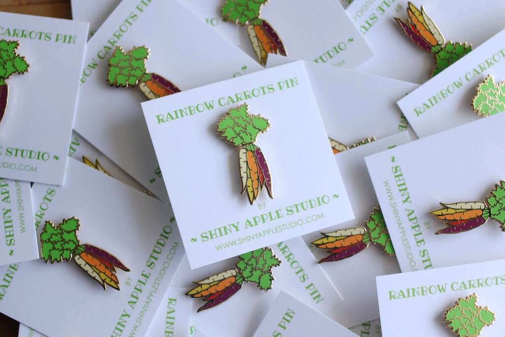 Rainbow Carrots Enamel Pin Vegetable Colorful Produce// | Etsy