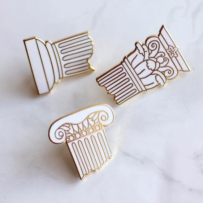 Classical Column Pin Set - Mythology Architecture Art History ...