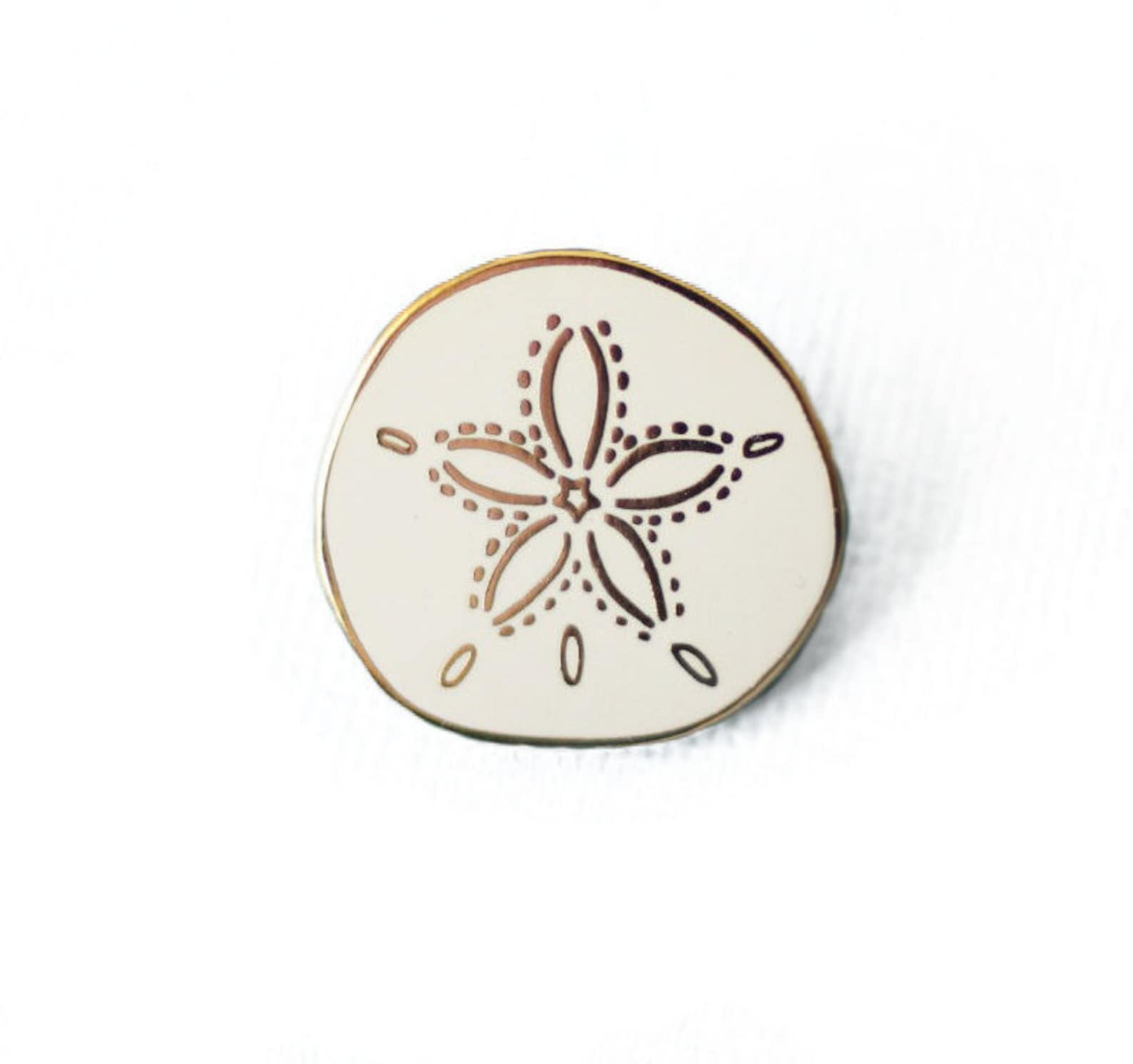 Sand Dollar Enamel Pin - Shell Lapel Pin // Hard Enamel Pin, Cloisonné ...