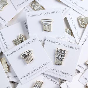 Ionic Column Enamel Pin - Mythology Architecture Art History ...