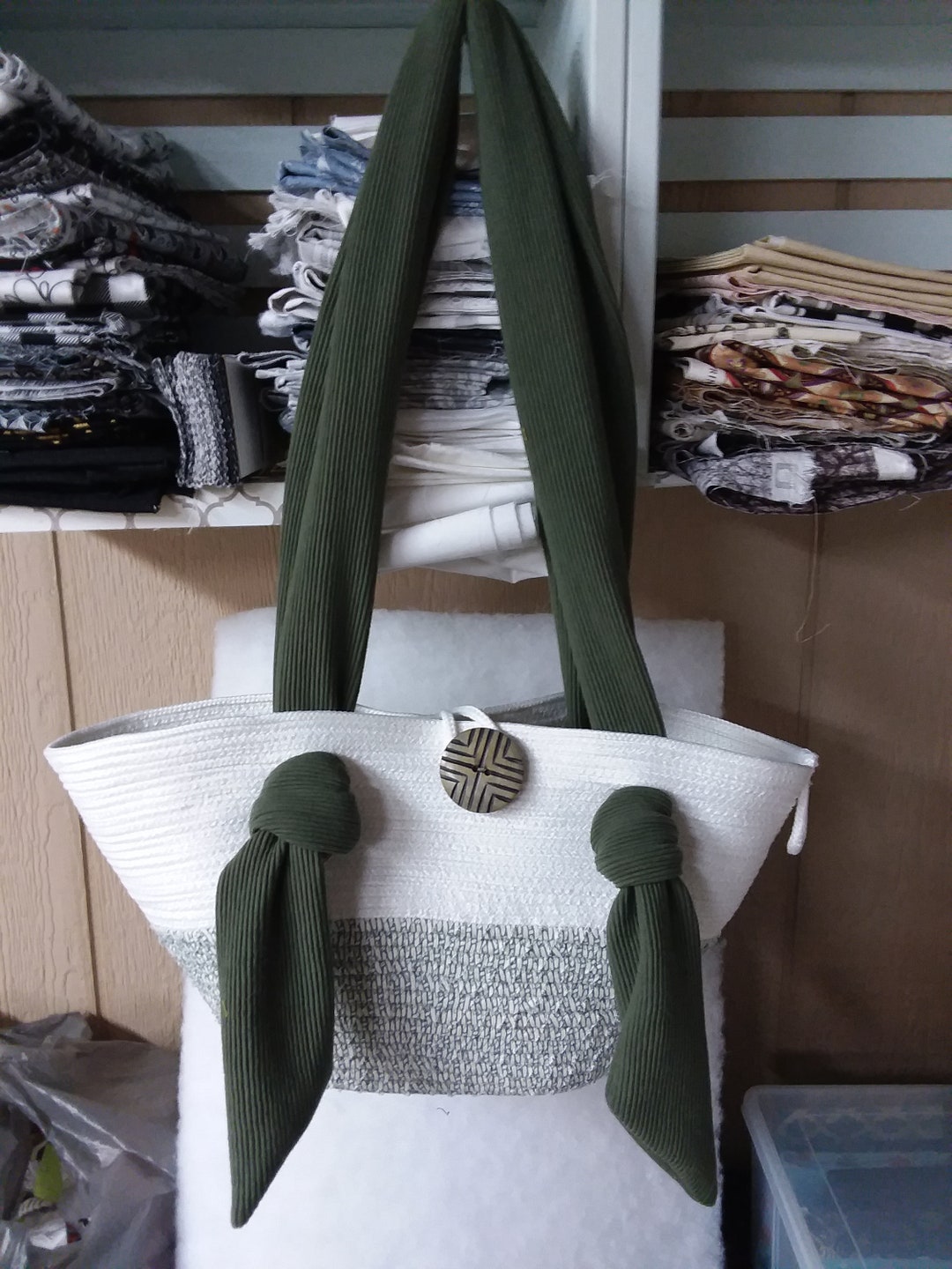 TOTE BAG With Adjustable Shoulder Straps Made of Rope and Fabric - Etsy