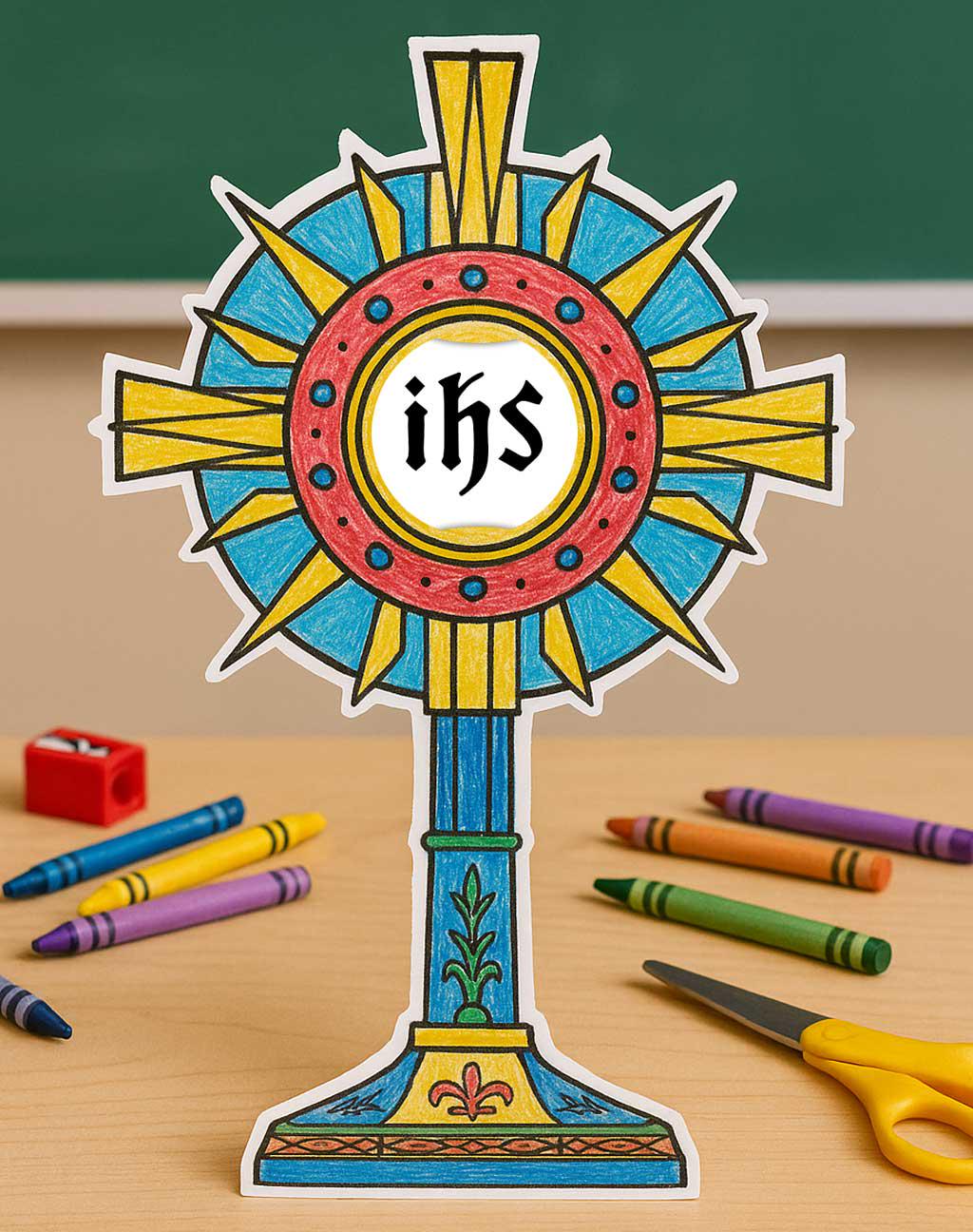 Printable Monstrance Craft – Catholic Eucharist Activity (digital ...
