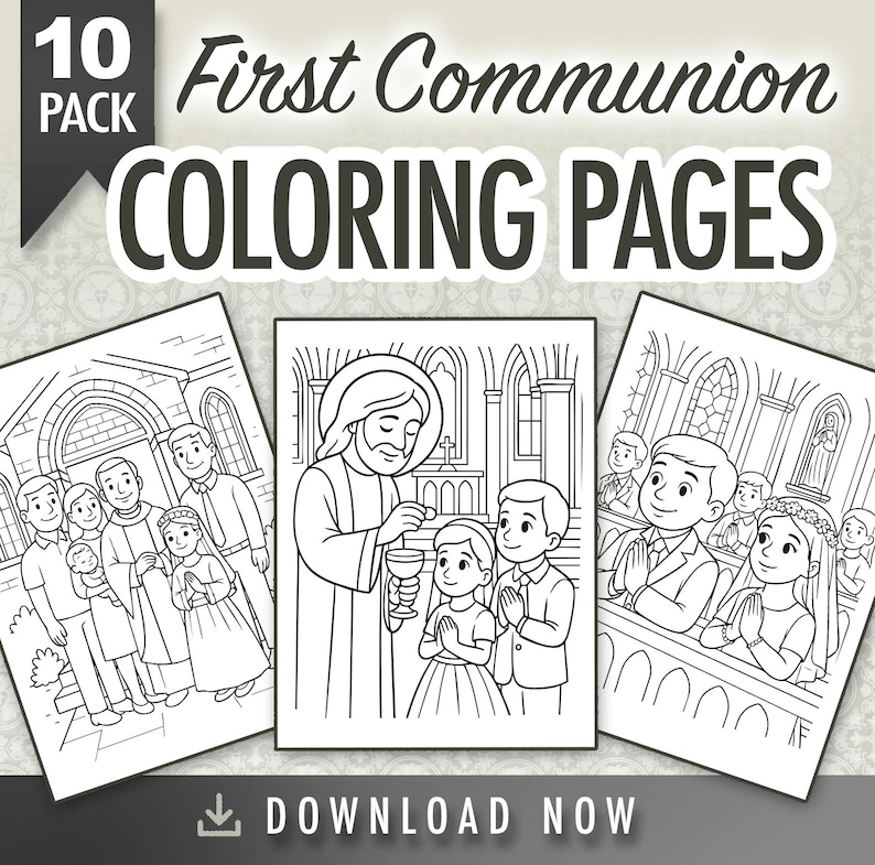 First Communion Coloring Pages for Kids –10 Catholic Worksheets for ...