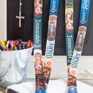 Mary Lanyard Catholic ID Badge Holder Marian Blessed Mother Lanyard ...