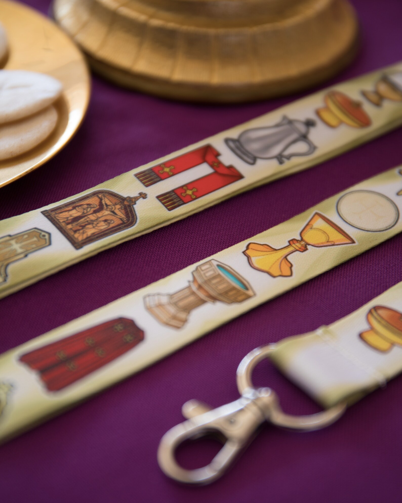 Catholic Mass Objects Lanyard Sacraments and Sacramentals ID Badge ...