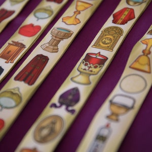 Catholic Mass Objects Lanyard Sacraments and Sacramentals ID Badge ...