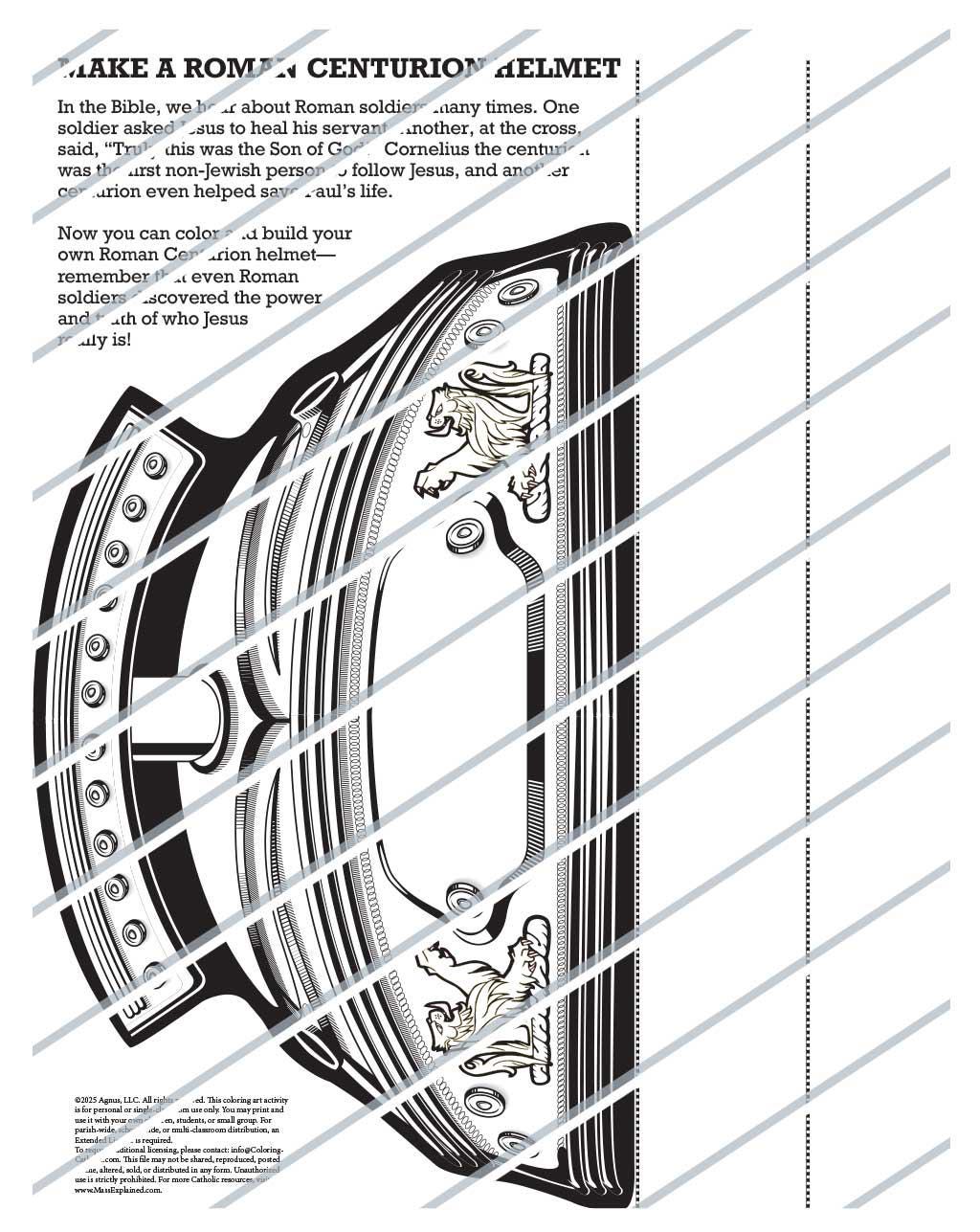 Roman Centurion Helmet – Printable Catholic Craft for Kids, Bible Armor ...