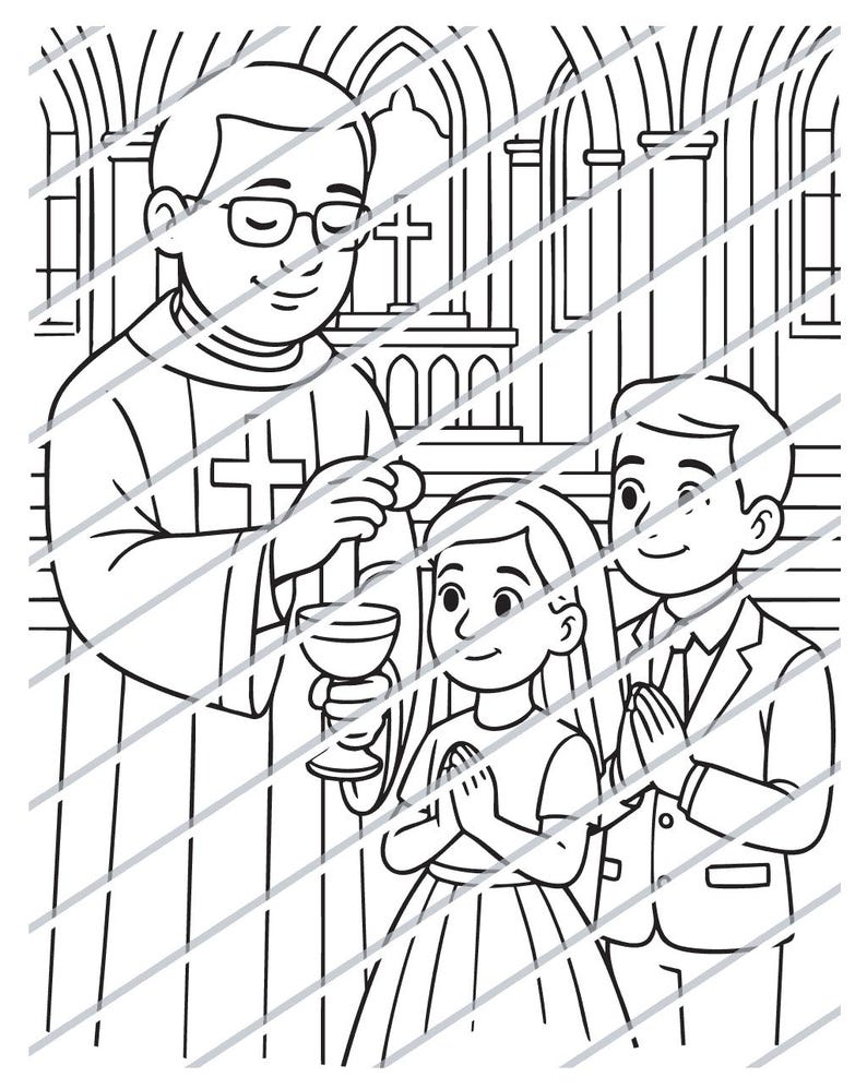 First Communion Coloring Pages for Kids –10 Catholic Worksheets for ...