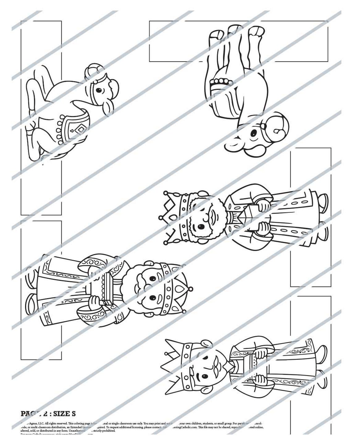 Printable Christmas Nativity Set Black and White – DIY Coloring Craft ...