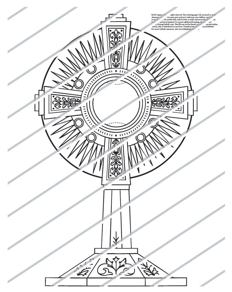 Printable Monstrance Craft – Catholic Eucharist Activity (digital ...