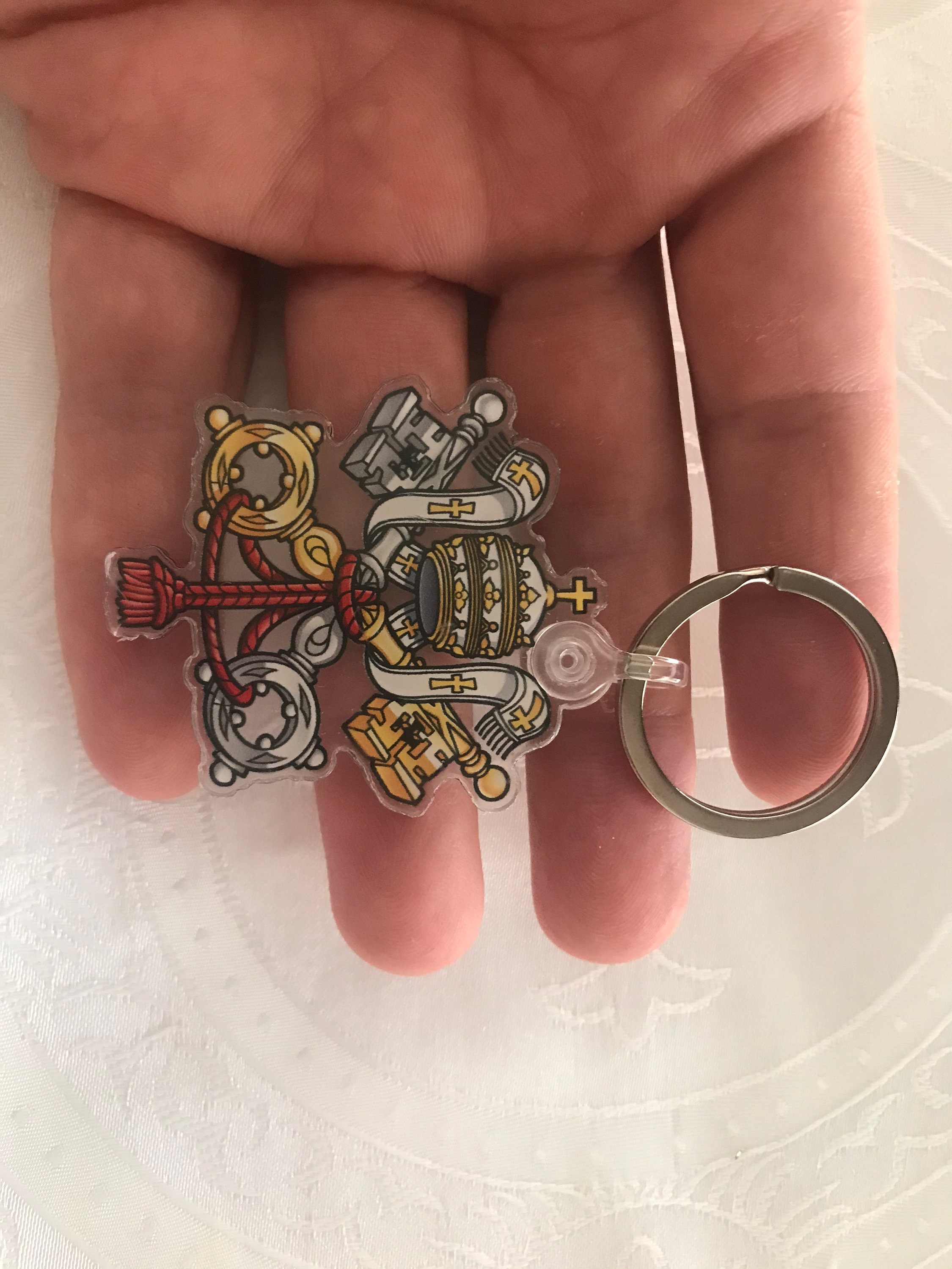 Vatican Seal Key Chain Catholic Church Keychain - Etsy