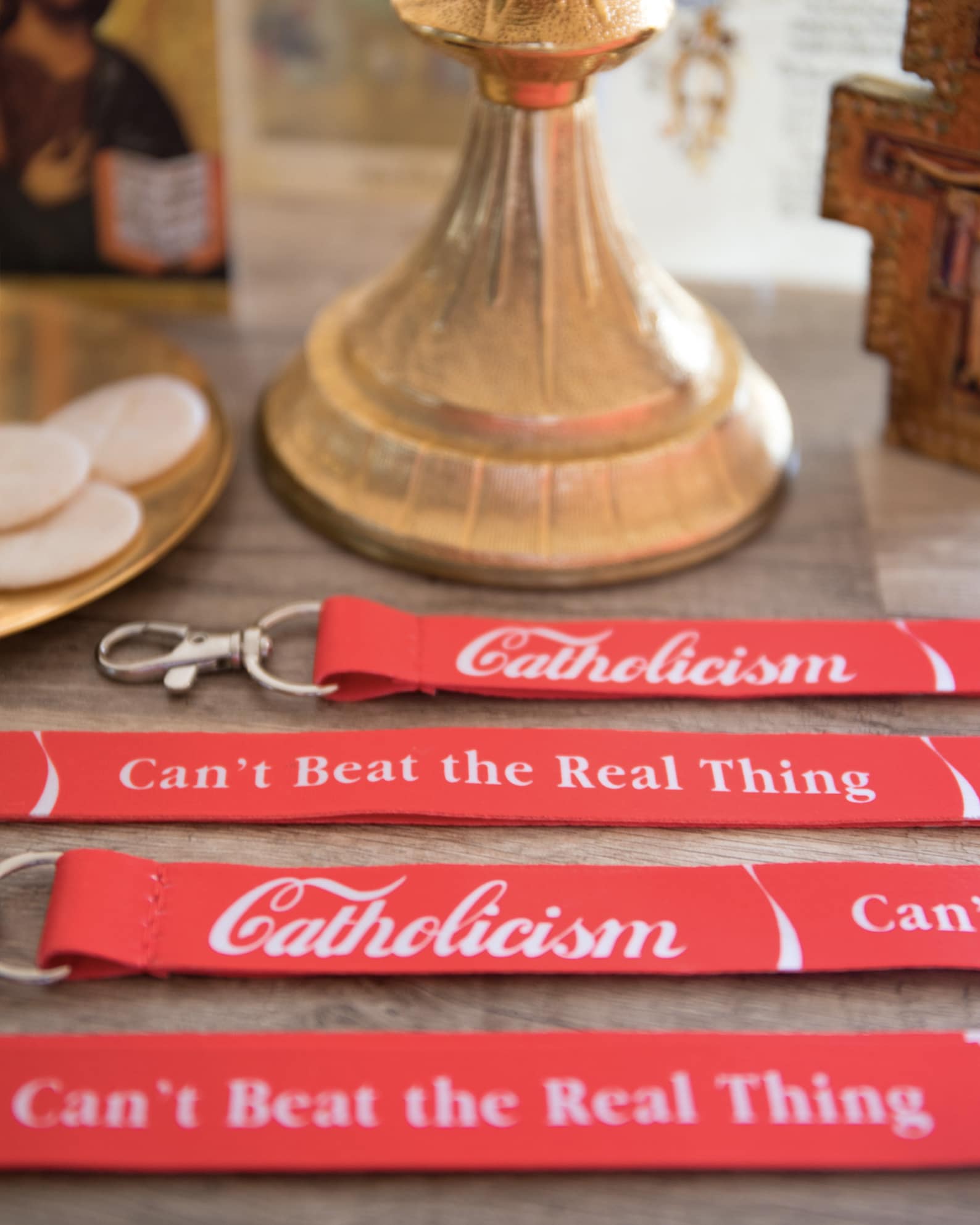 Catholic Christian Coke Lanyard The Real Thing ID Badge Holder | Etsy
