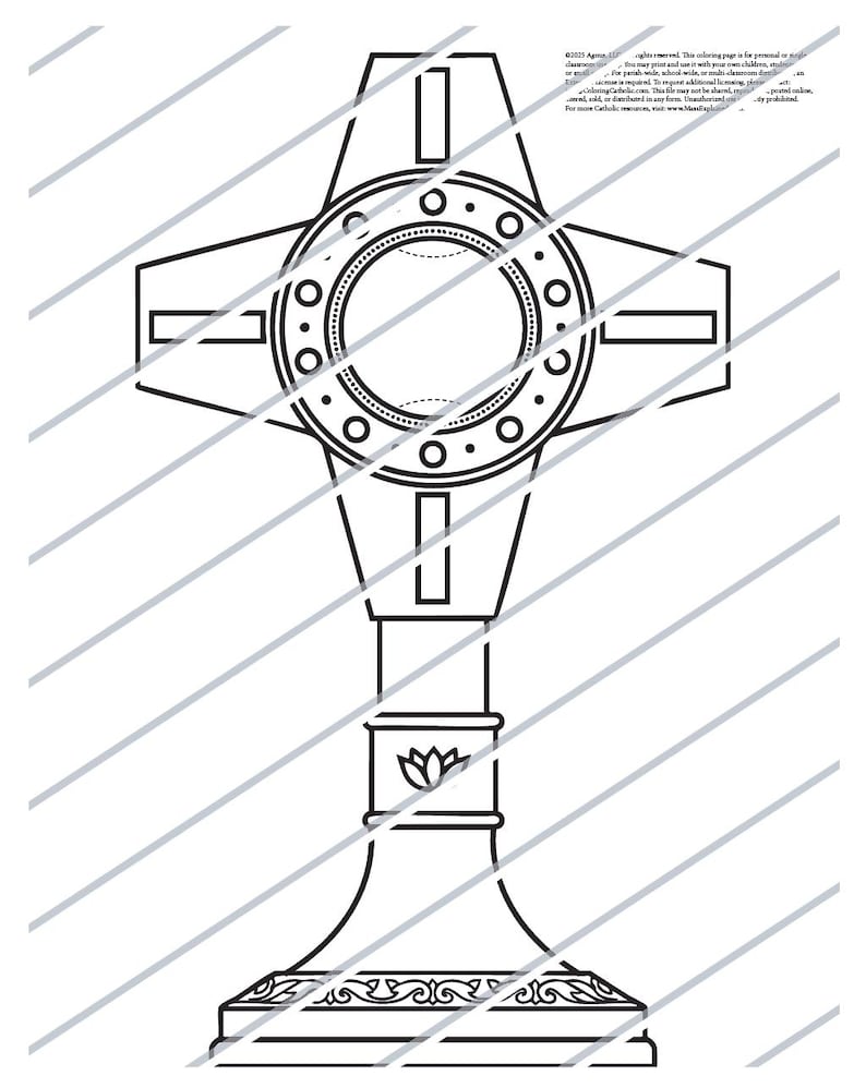 Printable Monstrance Craft – Catholic Eucharist Activity (digital ...