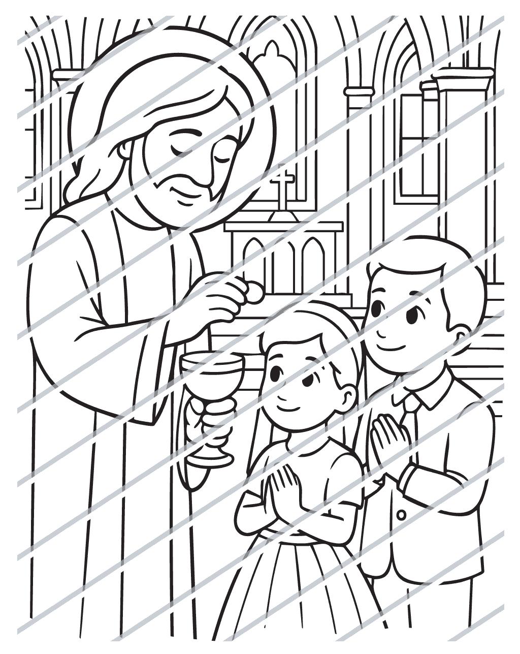 First Communion Coloring Pages for Kids –10 Catholic Worksheets for ...