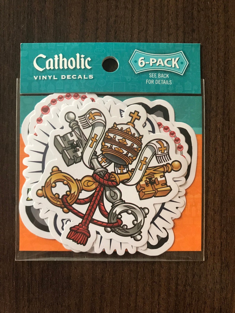6 Pack Catholic Vinyl Sticker Decals - Etsy