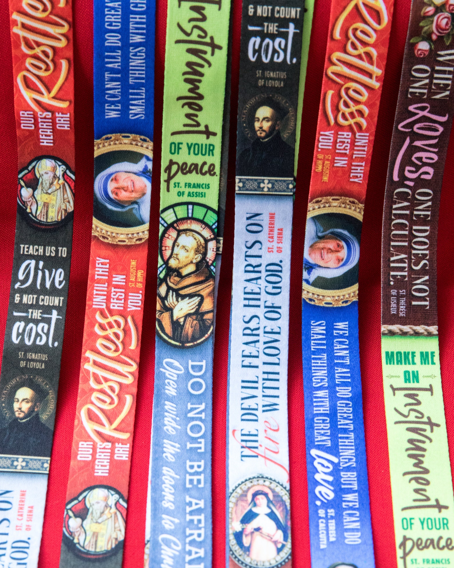 Catholic Saints Lanyard Saint Quotes ID Badge Holder Roman - Etsy