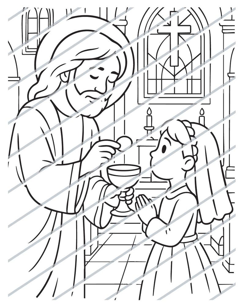 First Communion Coloring Pages for Kids –10 Catholic Worksheets for ...