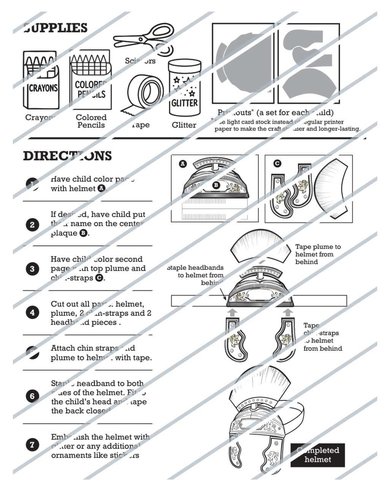 Roman Centurion Helmet – Printable Catholic Craft for Kids, Bible Armor ...