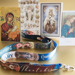 Mary Lanyard Catholic ID Badge Holder Marian Blessed Mother Lanyard ...