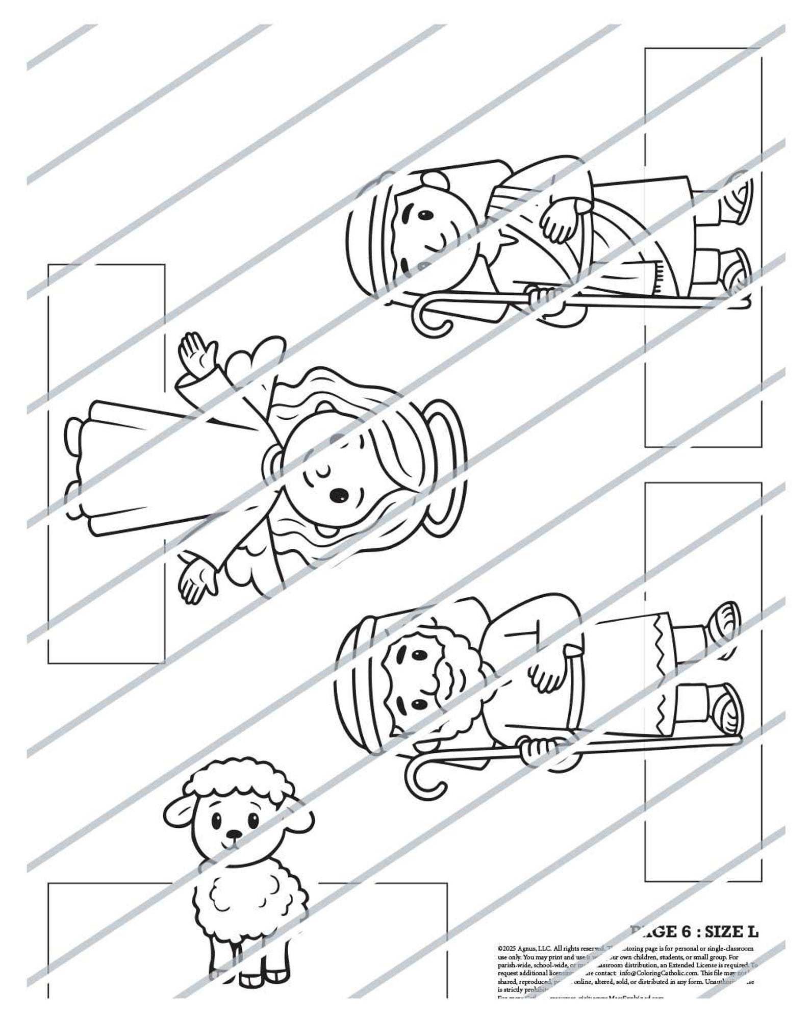 Printable Christmas Nativity Set Black and White – DIY Coloring Craft ...