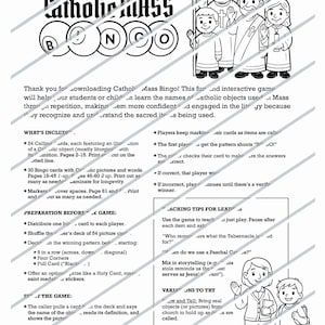 Printable Catholic Mass Bingo Game – Black and White | Downloadable ...