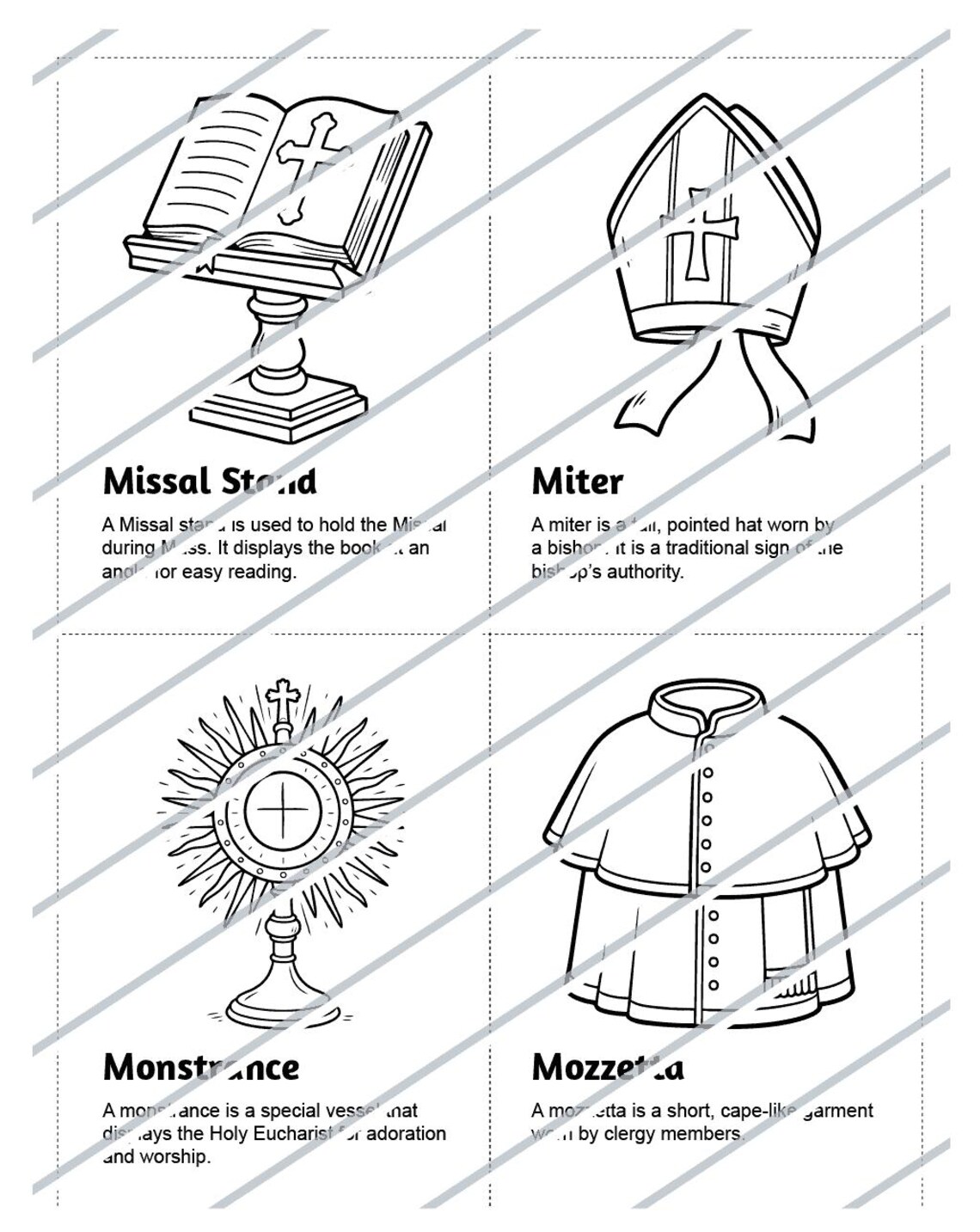 Printable Catholic Mass Bingo Game – Black and White | Downloadable ...