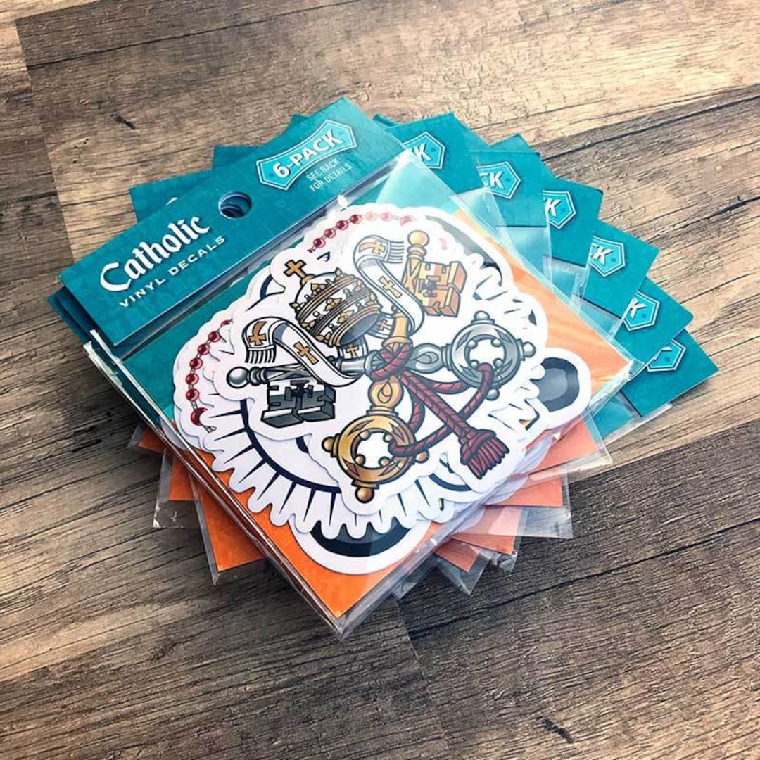 6 Pack Catholic Vinyl Sticker Decals - Etsy