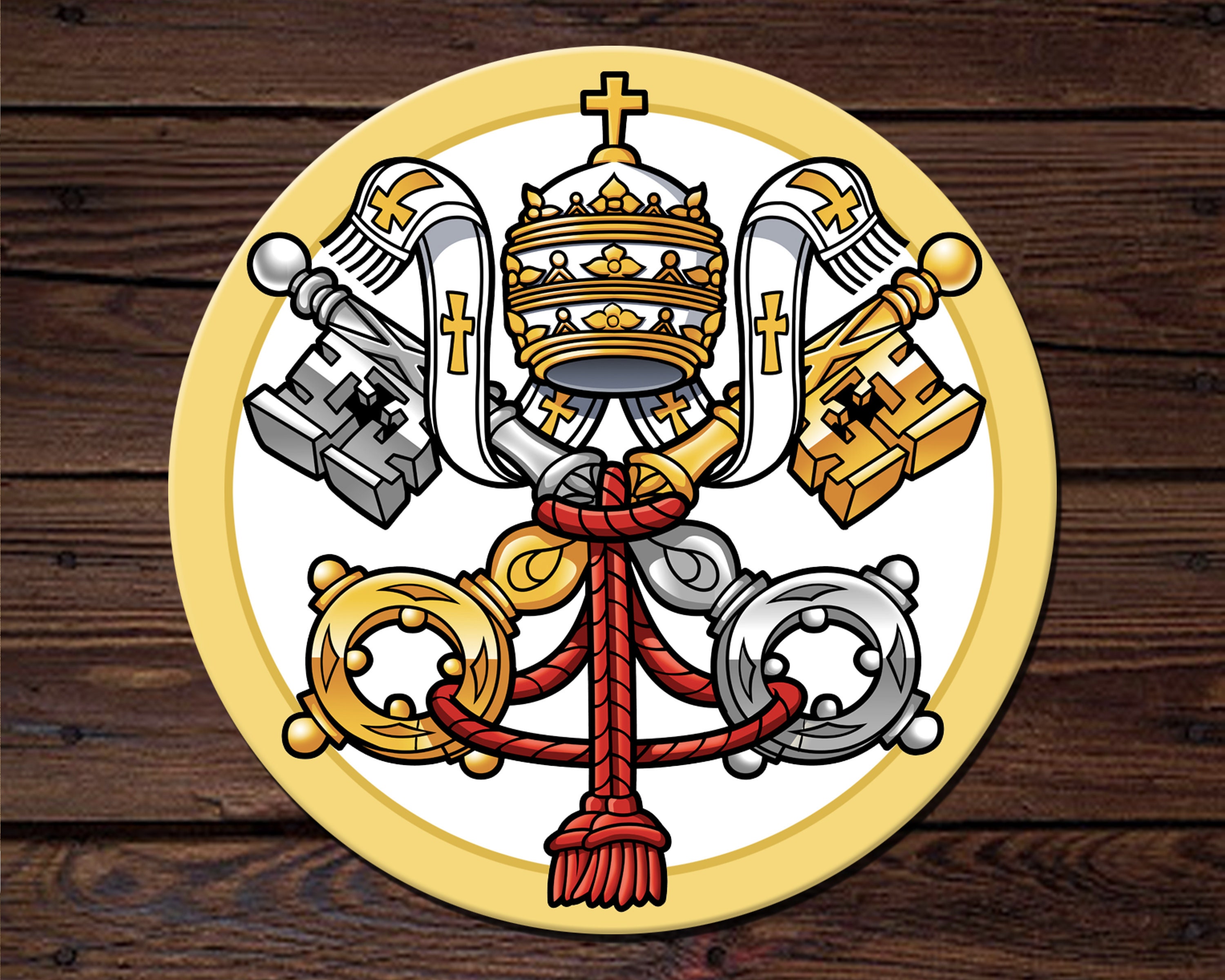 Catholic Beer Drink Coaster Vatican Keys Design 3.7 in - Etsy