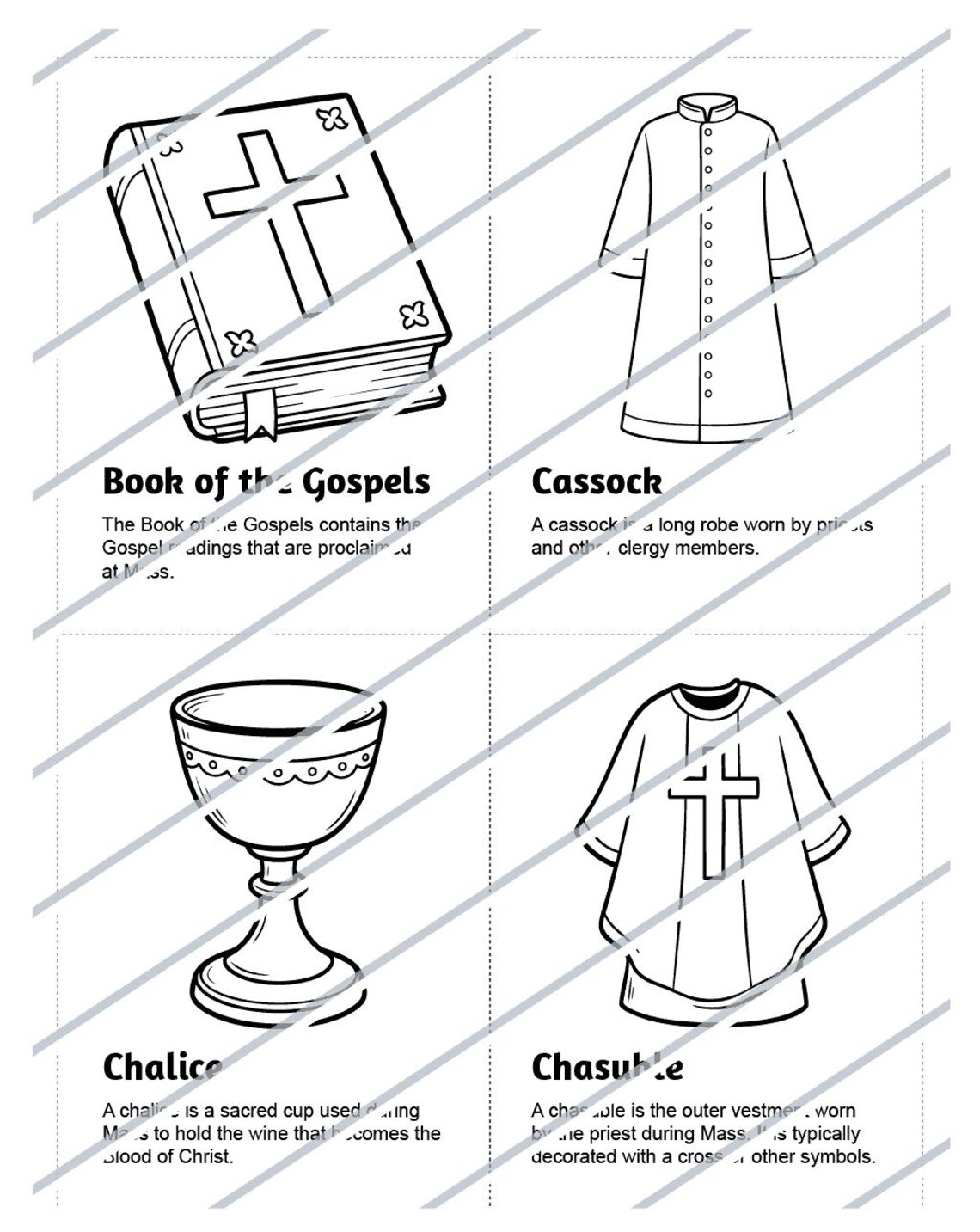 Printable Catholic Mass Bingo Game – Black and White | Downloadable ...