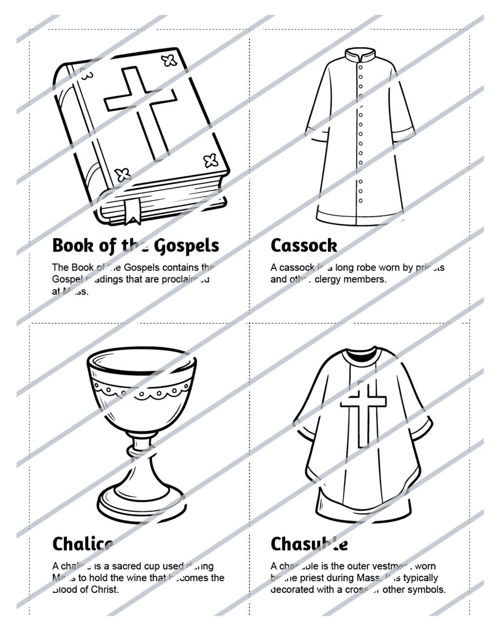 Printable Catholic Mass Bingo Game – Black and White | Downloadable ...