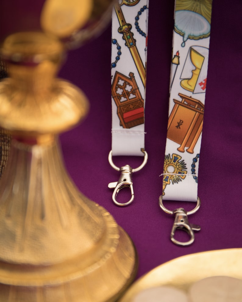 Catholic Mass Objects Lanyard Sacraments and Sacramentals ID - Etsy
