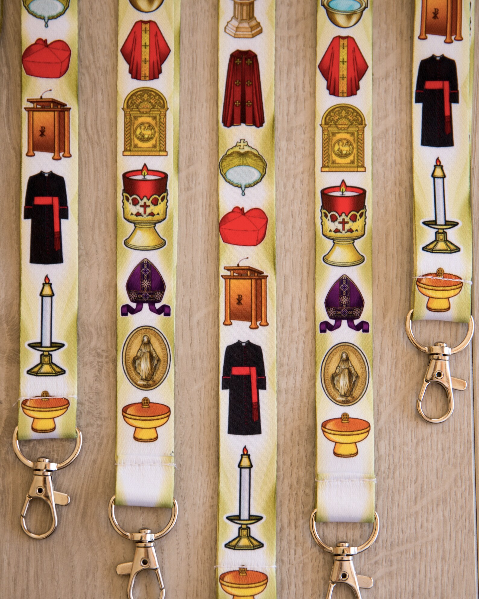 Catholic Mass Objects Lanyard Sacraments and Sacramentals ID Badge ...