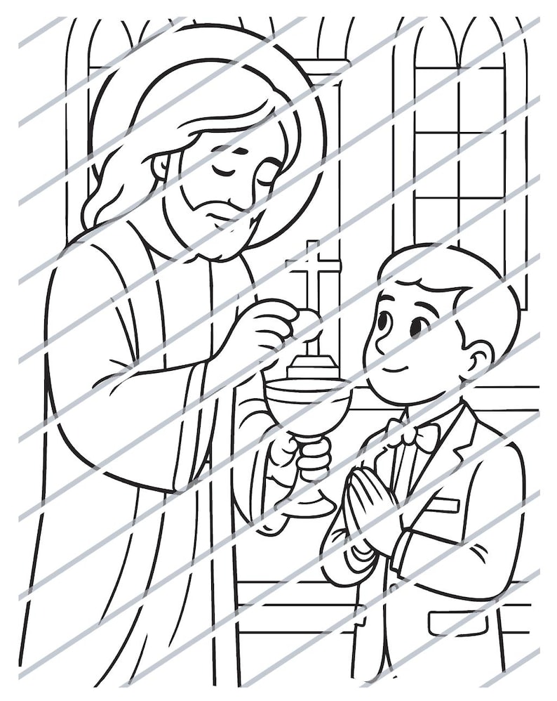 First Communion Coloring Pages for Kids –10 Catholic Worksheets for ...