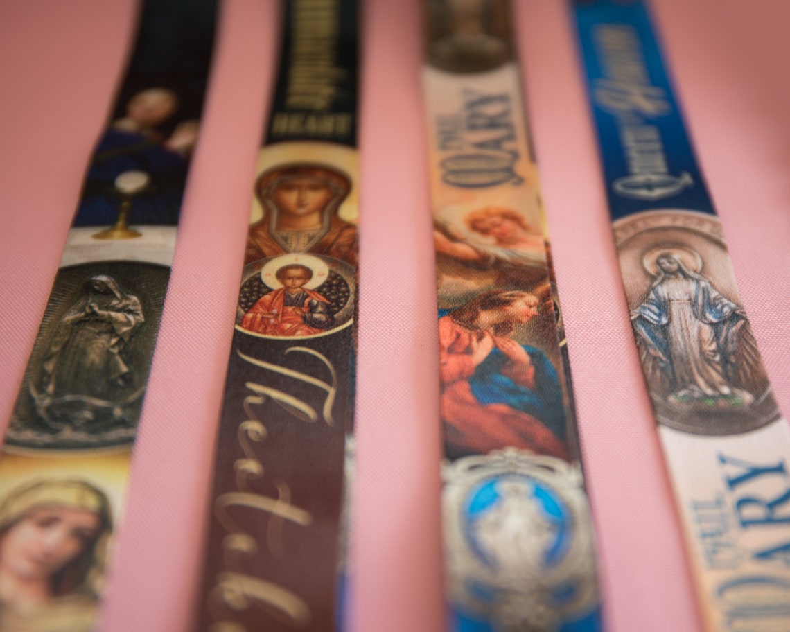 Mary Lanyard Catholic ID Badge Holder Marian Blessed Mother - Etsy