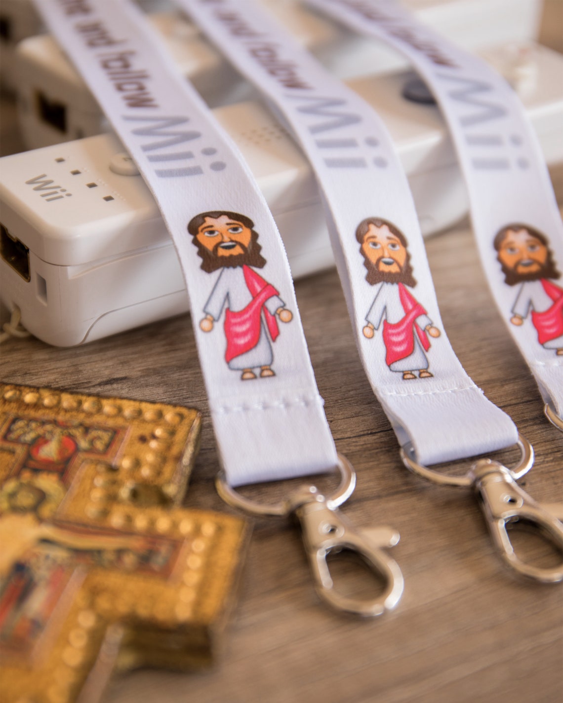 Jesus Wii Lanyard Child Student ID Badge Holder Christ Keychain - Etsy