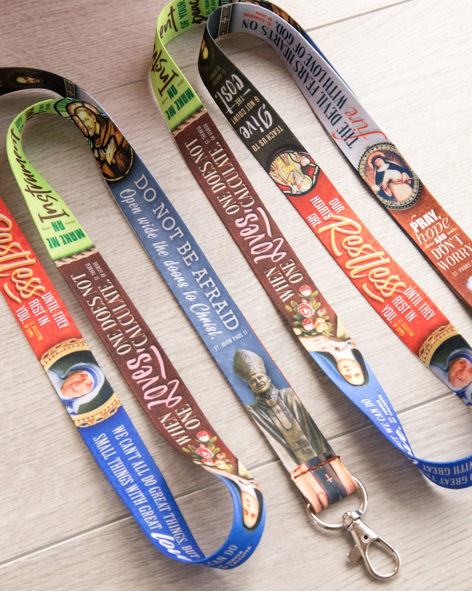 Catholic Saints Lanyard Saint Quotes ID Badge Holder Roman - Etsy