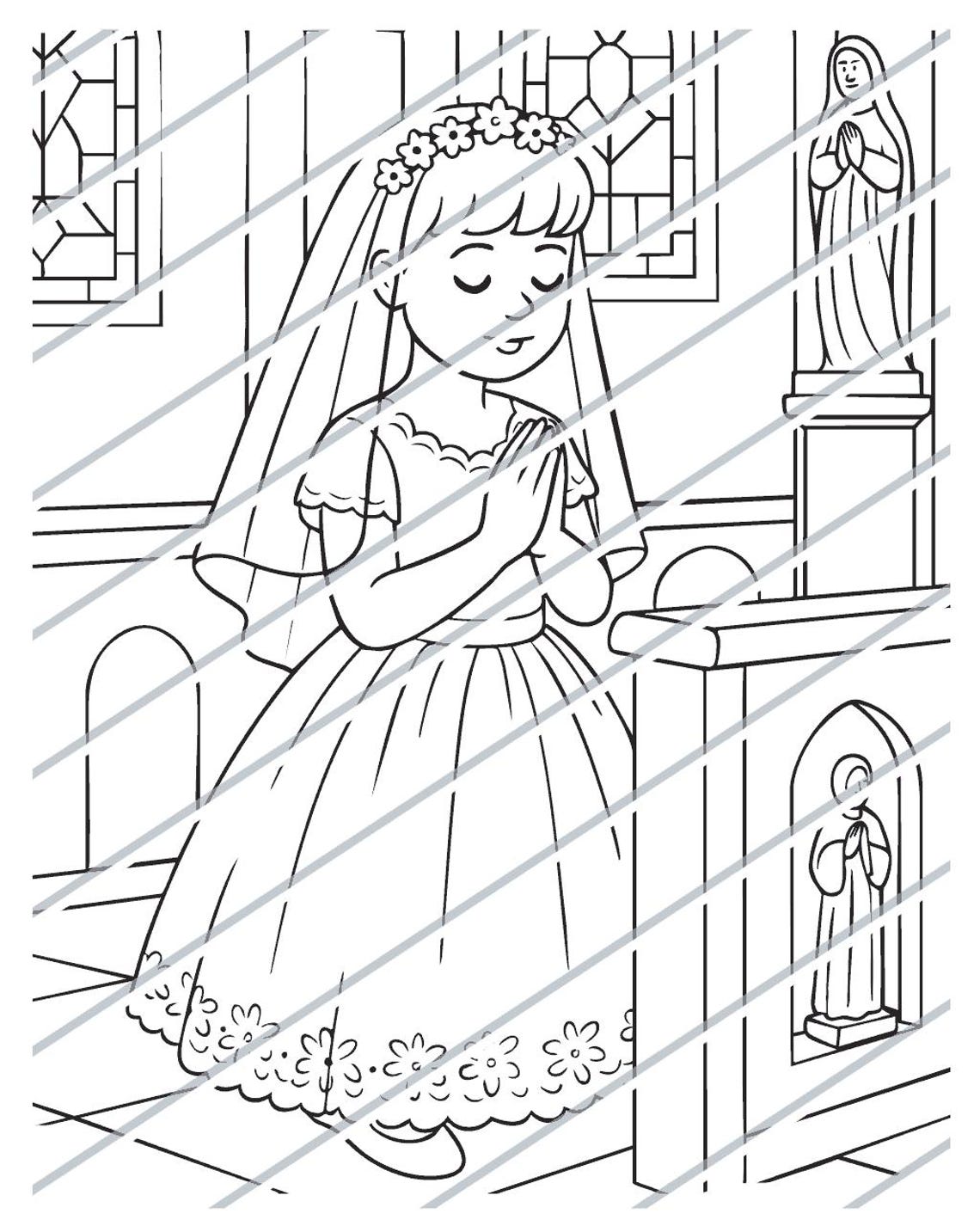 First Communion Coloring Pages for Kids –10 Catholic Worksheets for ...