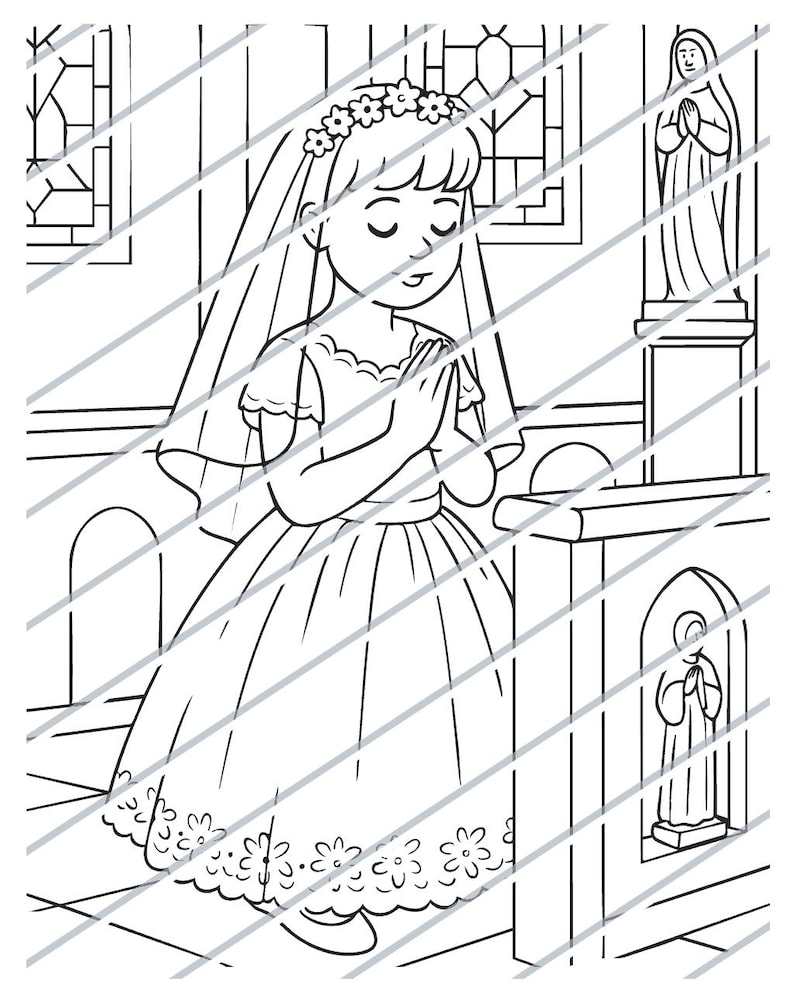 First Communion Coloring Pages for Kids –10 Catholic Worksheets for ...