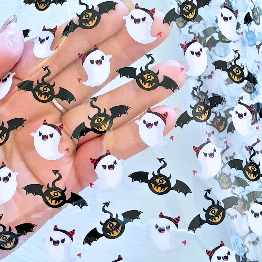 46*45cm Clear Printed TPU Vinyl for Bagmaking | Little Devils Halloween ...
