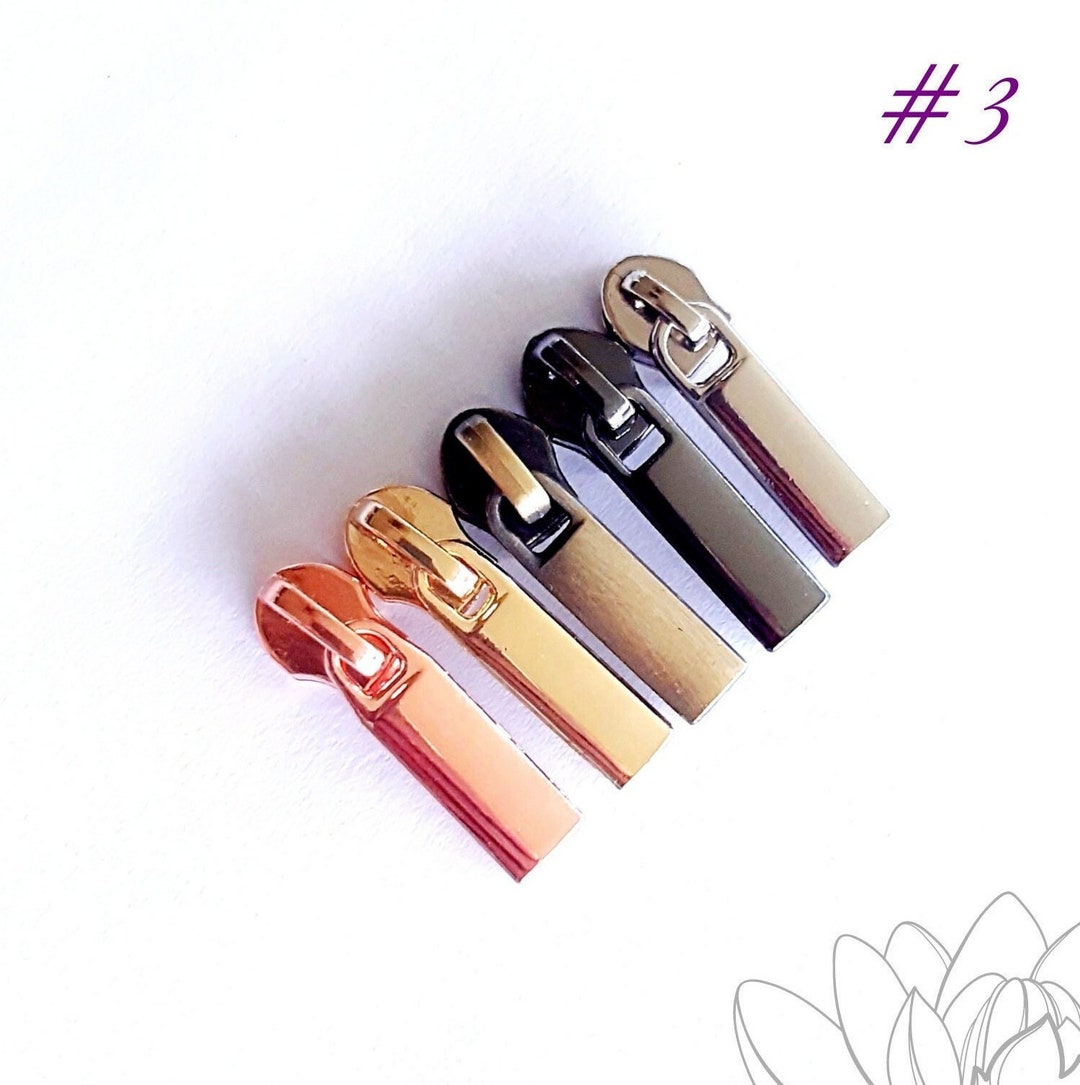 Zipper Slider 4pk | #3 Long Plain Zipper Pull - Etsy Australia