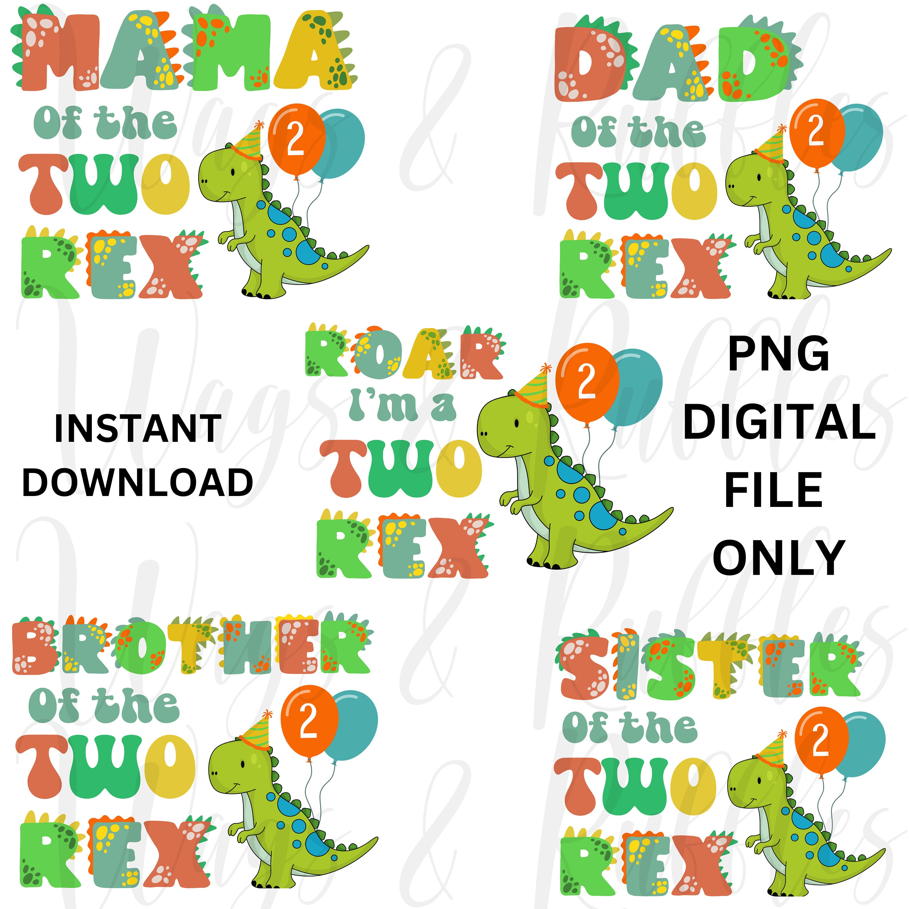 Boy Two Rex Png, Family Dinosaurs Bundle Png, Dinosaur Family, Matching ...