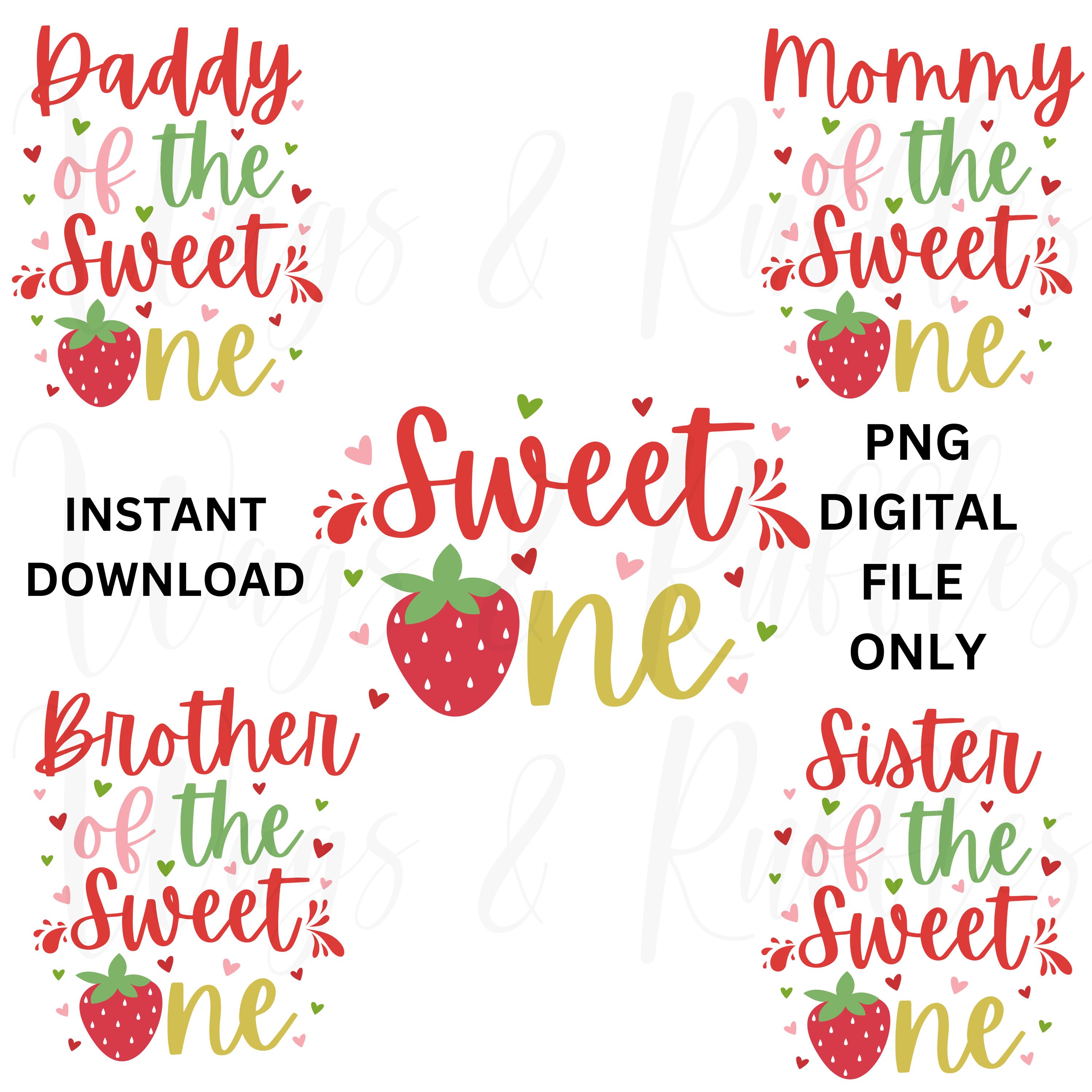 Sweet One Png, One Berry Sweet Girl Png Family Bundle, Mommy, Daddy ...