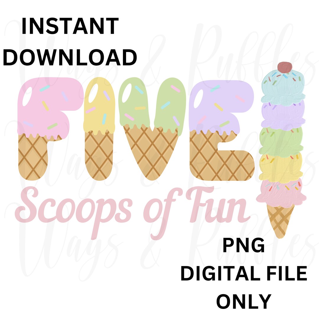 Five Scoops of Fun Icecream Png, Five Scoops Png, Girl 5th Ice Cream ...