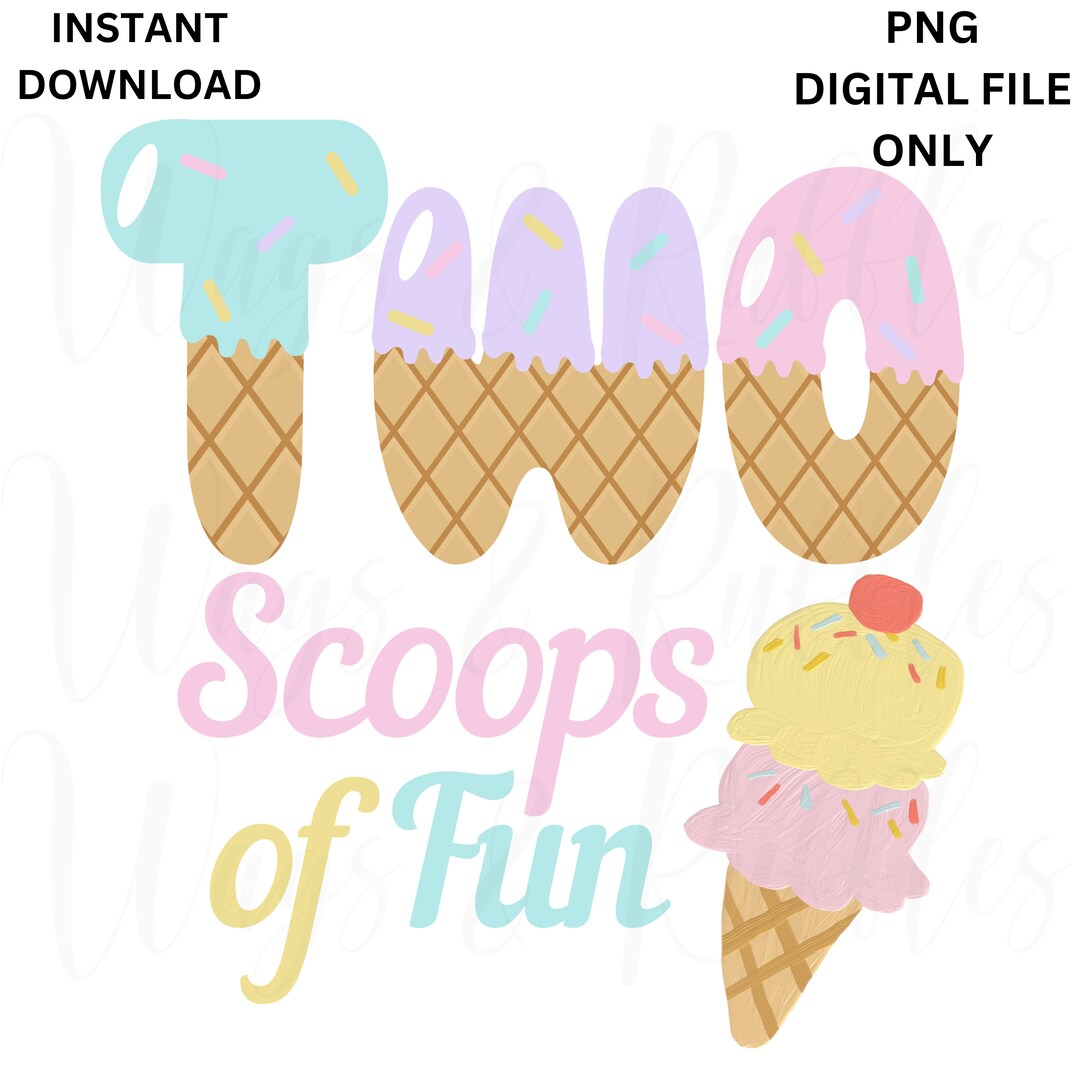 Two Scoops of Fun Icecream Png, Two Sweet Png, Girl 2nd Ice Cream Cone ...
