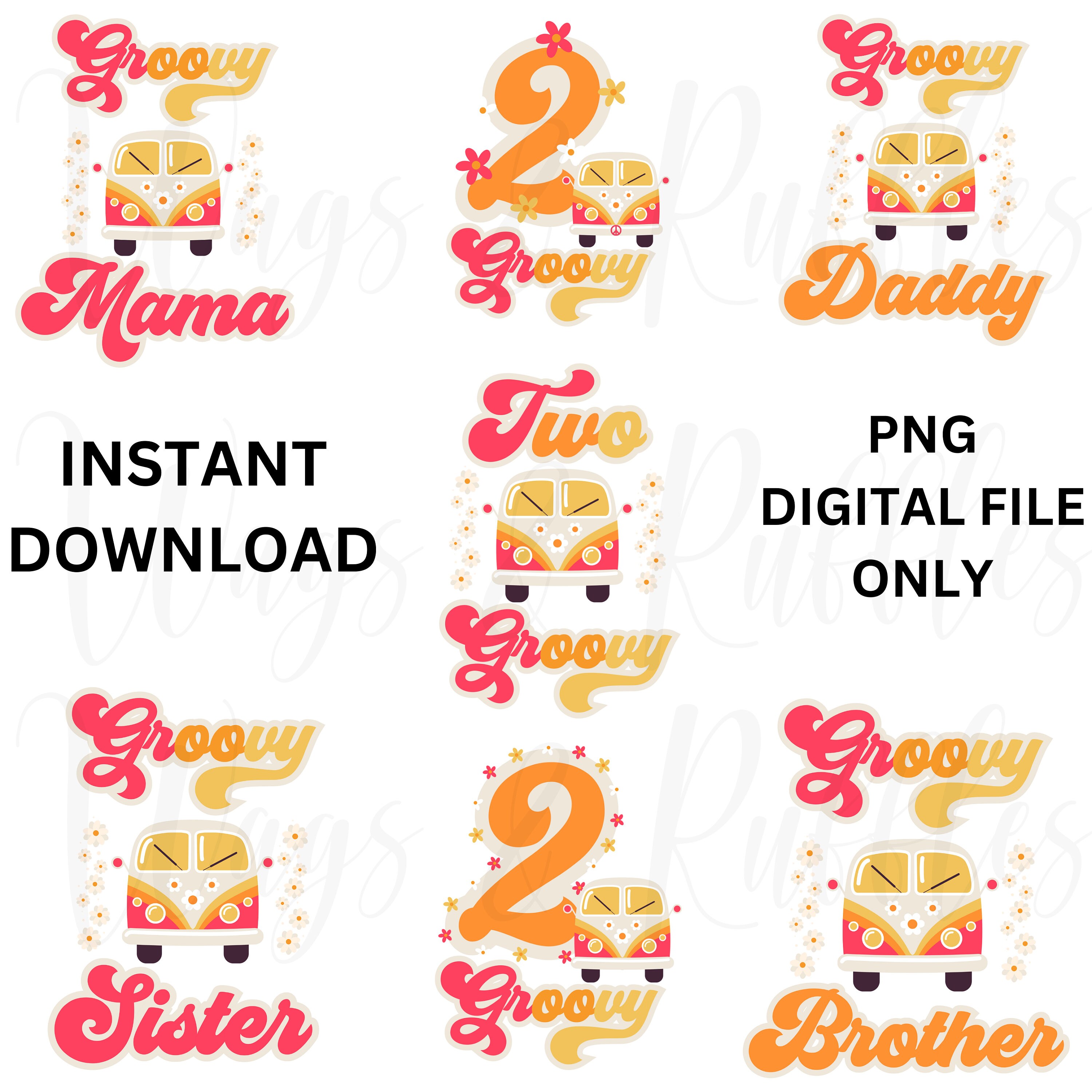 Two Groovy Png, 2 Groovy Girl Png, 2nd Groovy Birthday Shirt Png Family ...