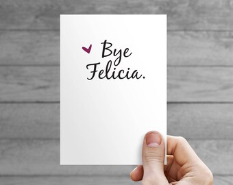 Bye felicia card | Etsy