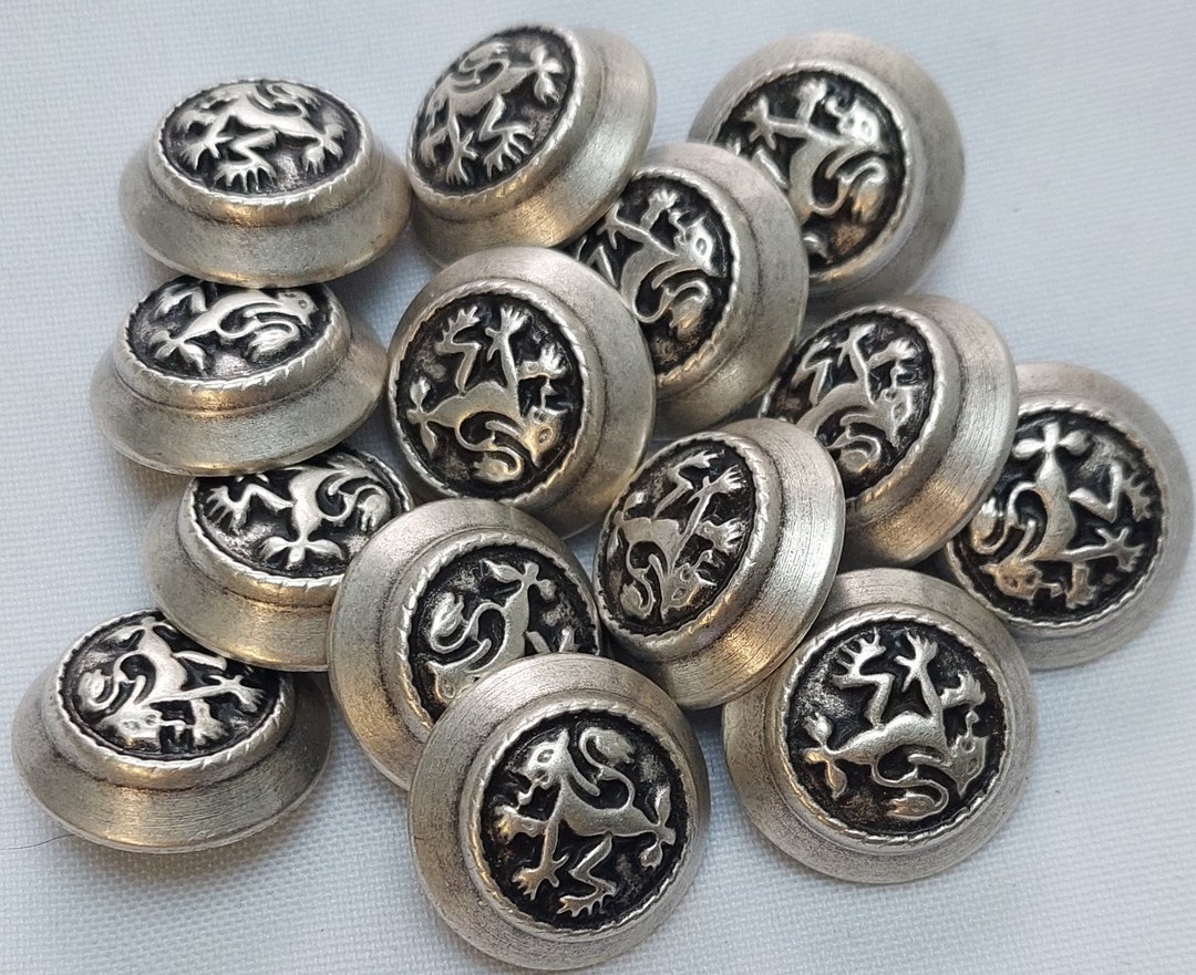 Vintage 1980’s / 1990’s Antique Silver With Black Trim Metal Deep Dome ...
