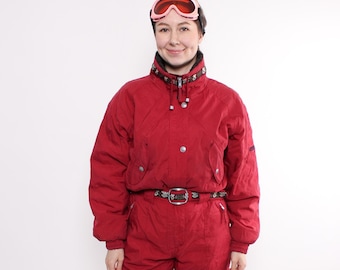 Blue One Piece Ski Suit, 90s Vintage Ski Jumpsuit, Retro Women Snowsuit , Size M - Etsy