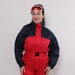 One Piece Ski Suit, 90s Red Snow Suit, Multicolor Ski Jumpsuit, Size S ...